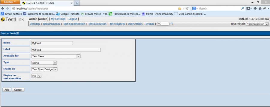 Testlink Tutorial 4 Test Metrics Keyword Management Custom Fields And Test Report Charts