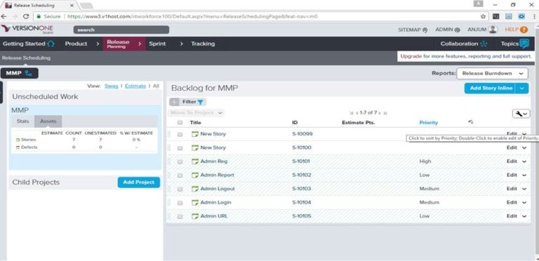 VersionOne Tutorial: Agile Project Management Tool Guide