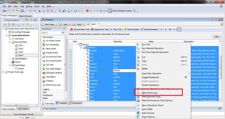 How To Perform Data Driven Testing Using TestComplete Tool