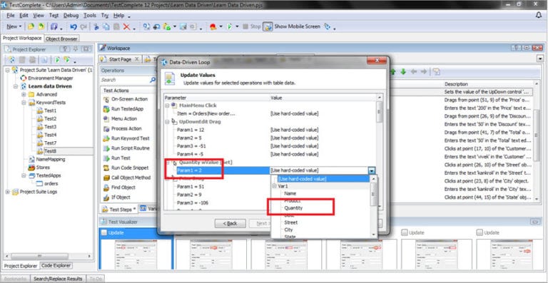 Using TestComplete Tool for Data-Driven Test Automation
