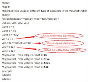 Constants, Operators, and Precedence of Operators in VBScript