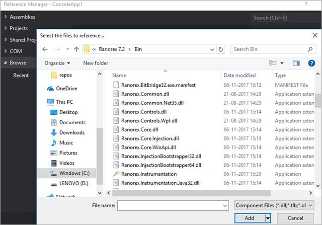 Ranorex Test Suite & Test Module, UserCode File and Xpath