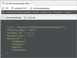 MongoDB Regular Expression $regex with Example