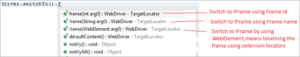 Handling iFrames Using Selenium WebDriver switchTo() Method