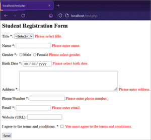PHP Form Handling with Form Validation Examples