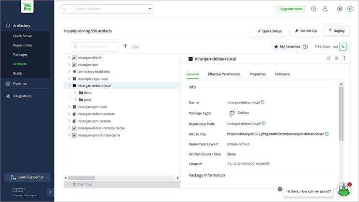 Setup of RPM and Debian repositories with JFrog Artifactory