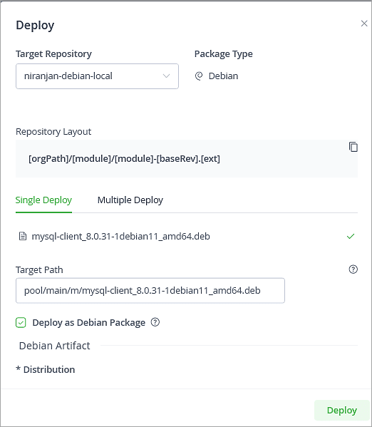 Setup of RPM and Debian repositories with JFrog Artifactory