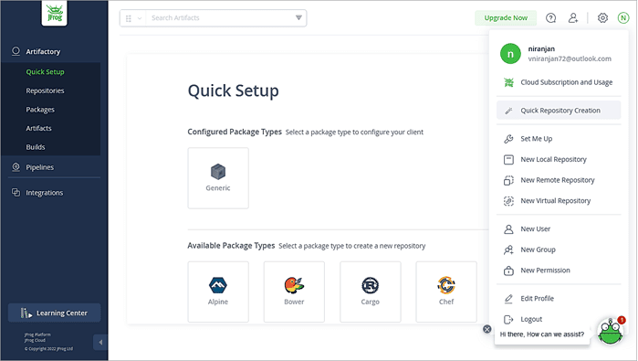 Setup of RPM and Debian repositories with JFrog Artifactory