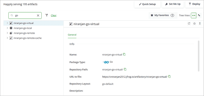 Working with Gradle and GO Package Type in JFrog Artifactory