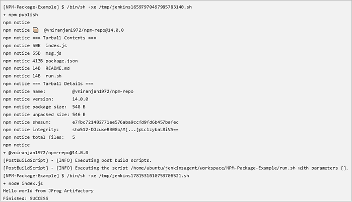 NPM Package Type and Jenkins Integration in JFrog Artifactory