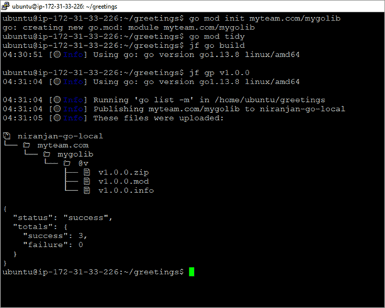 Working with Gradle and GO Package Type in JFrog Artifactory