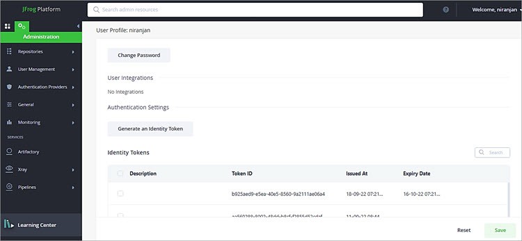 General Administration Activities in JFrog Artifactory