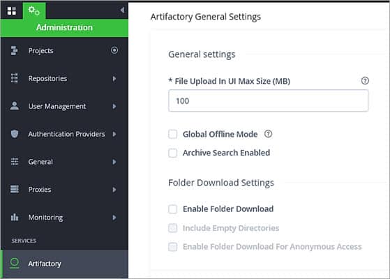 General Administration Activities in JFrog Artifactory