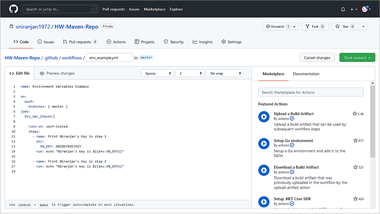 GitHub Actions to Manage Secrets & Environment Variables
