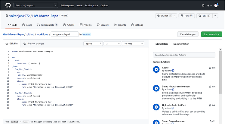 GitHub Actions to Manage Secrets & Environment Variables