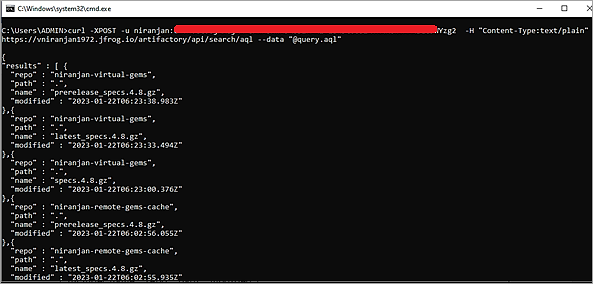 Artifactory Query Language(AQL) REST API And Command Line Interface(CLI)