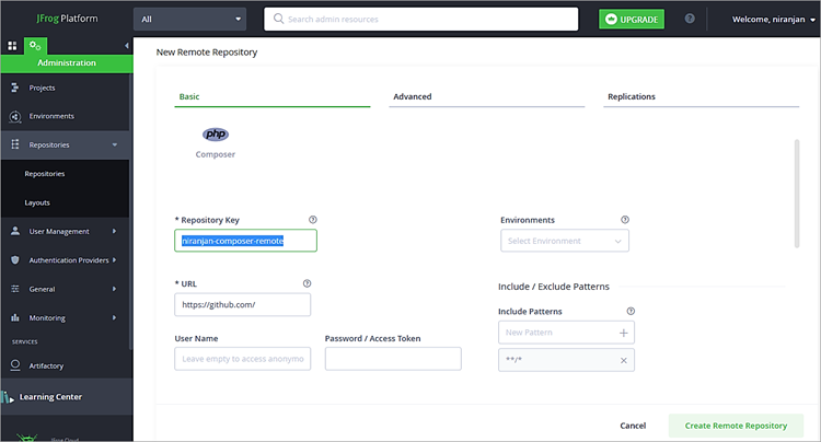 PHP Composer, NuGet And Gems Package Type in JFrog Artifactory