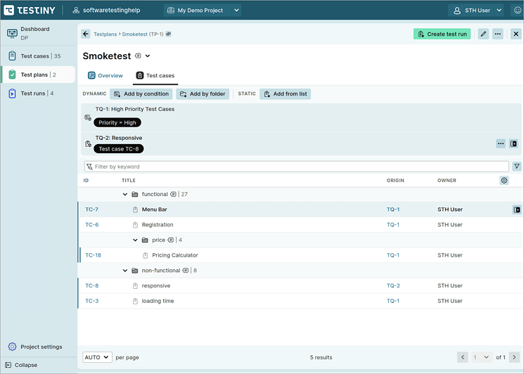 Testiny Test Management Tool Hands-on Review 2026