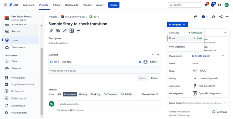Jira Cloud Workflows Customization