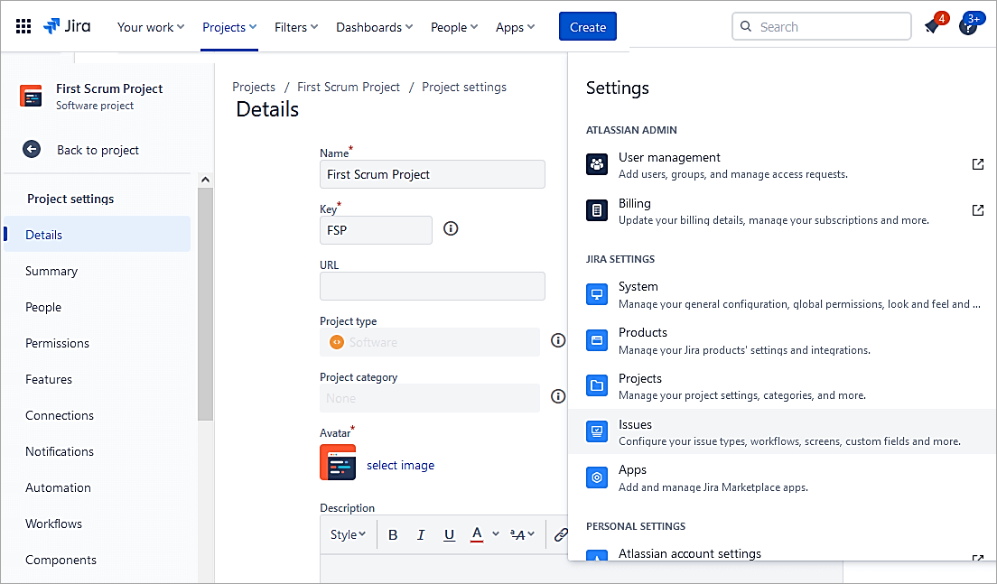 Jira Cloud Projects - Create/Edit and Customizations