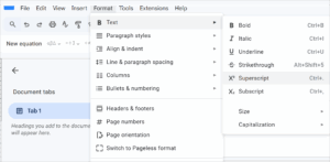 How To Superscript and Subscript in Google Docs