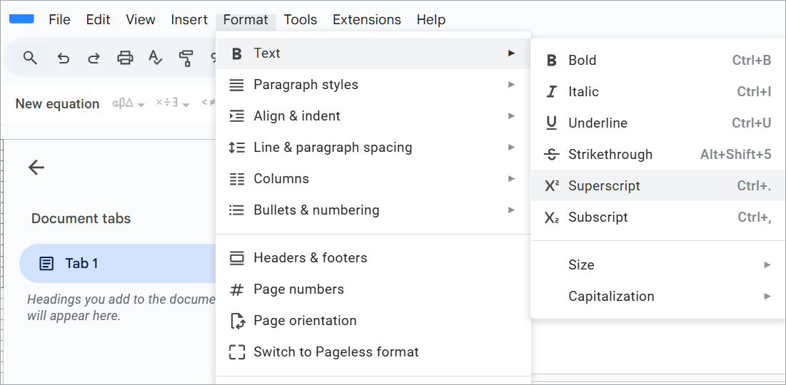 How To Superscript and Subscript in Google Docs