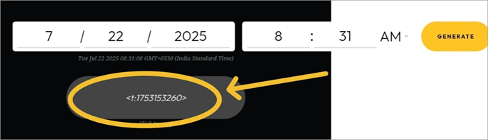 Discord Timestamp Generator For Universal Timezone