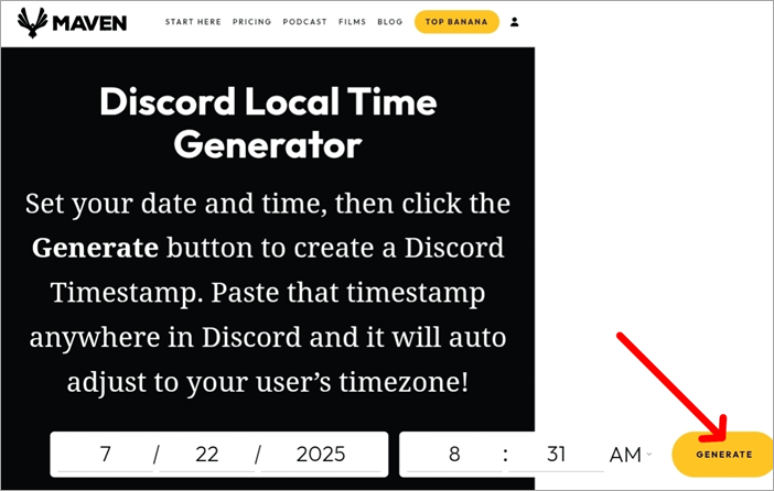 Discord Timestamp Generator For Universal Timezone